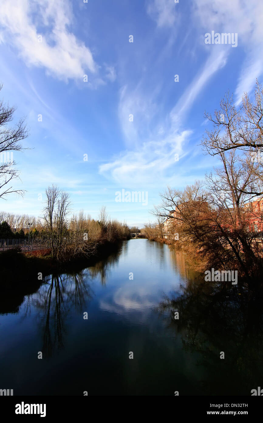 river channel width between trees and vegetation Stock Photo - Alamy