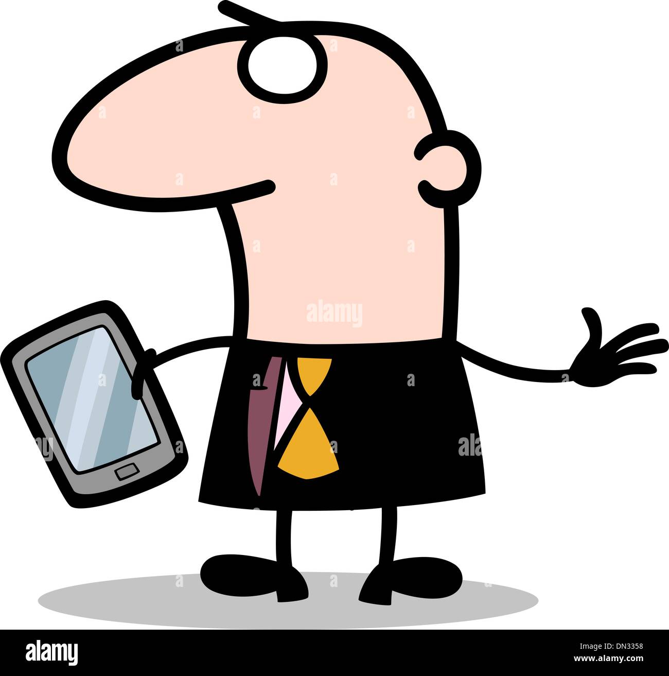 man with tablet pc cartoon illustration Stock Vector Image & Art - Alamy