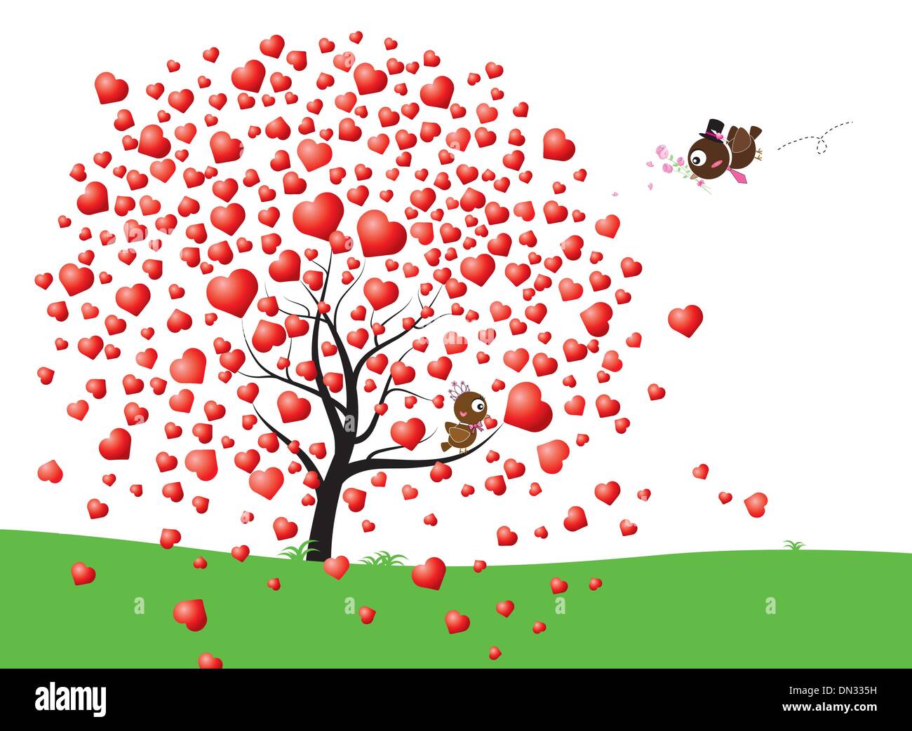 Heart tree design hi-res stock photography and images - Alamy