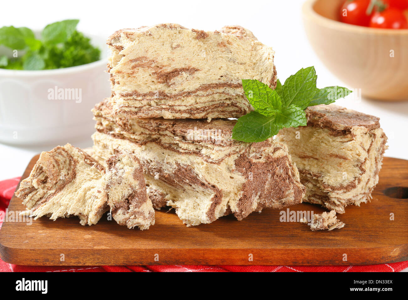 Marble sesame halva with cocoa Stock Photo - Alamy