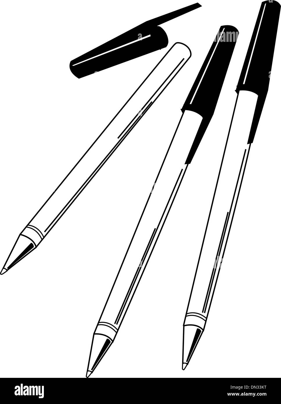 Row of pens Stock Vector Images - Alamy