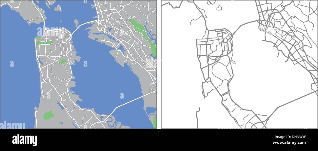 San francisco map vector hi-res stock photography and images - Alamy