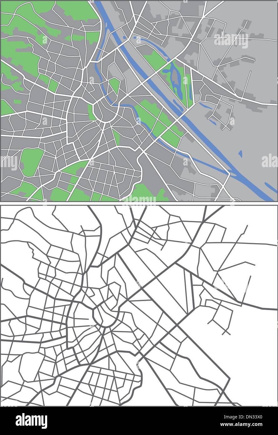 Vienna street map hi-res stock photography and images - Alamy