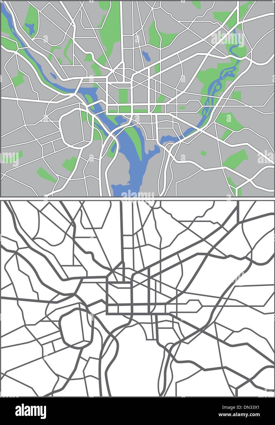 Downtown dc map hi-res stock photography and images - Alamy
