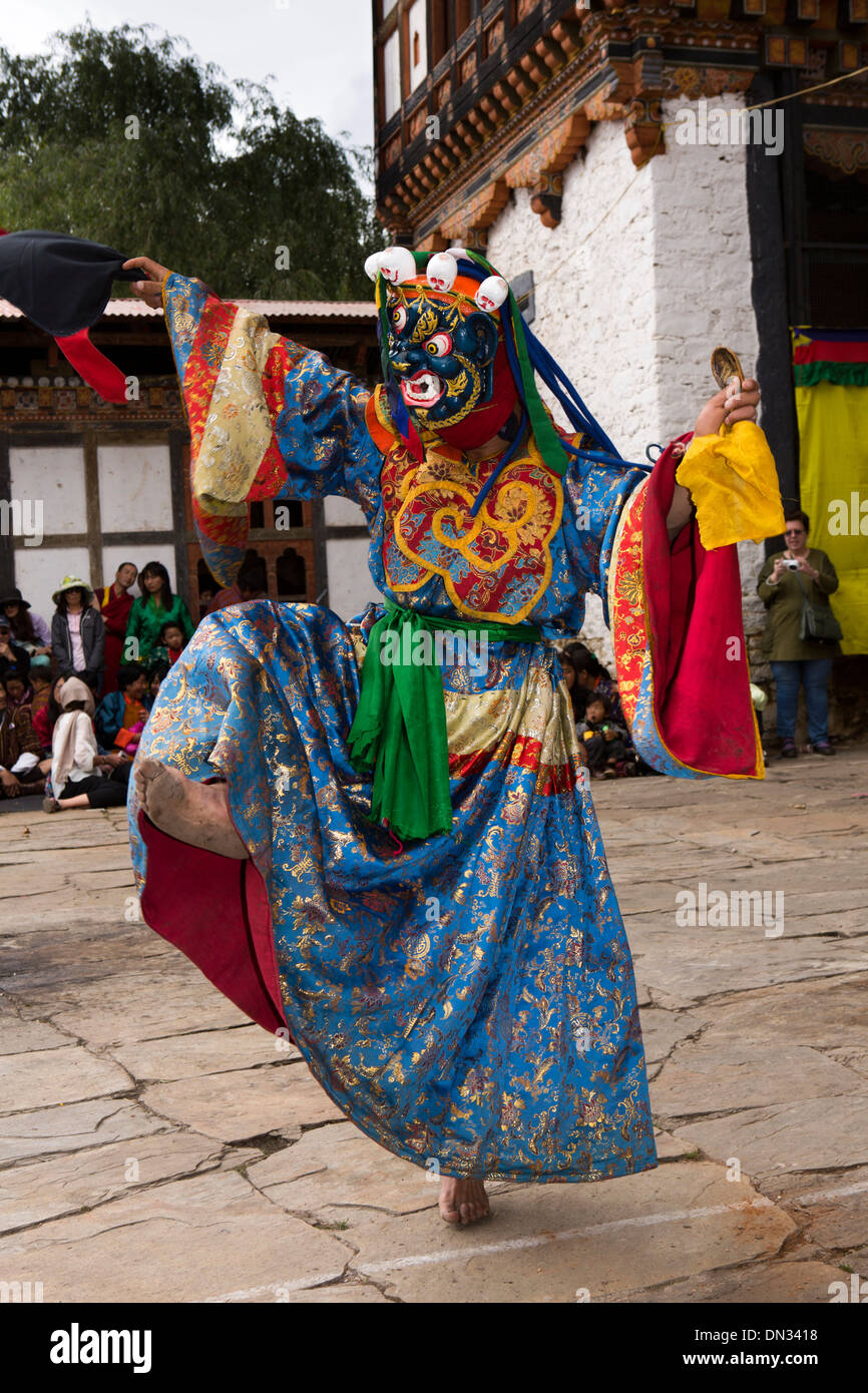 Bhutan, Thangbi Mani Lhakang Tsechu Festival, lord of death dancer in ...