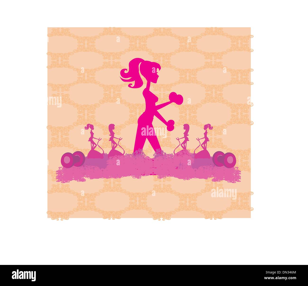 Abstract fitness girl training - poster background Stock Vector Image ...
