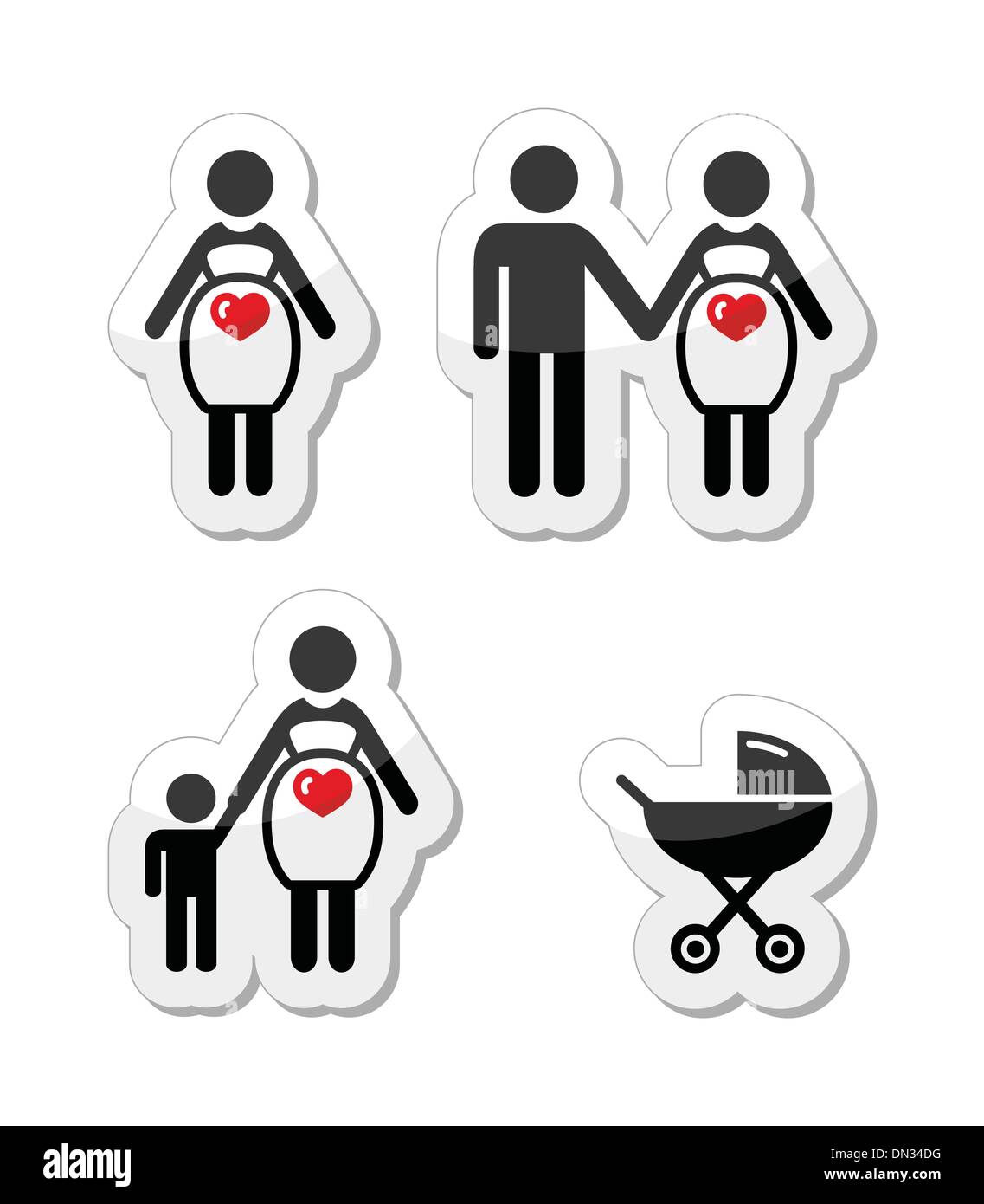 Pregnant woman vector icons set Stock Vector Image & Art - Alamy