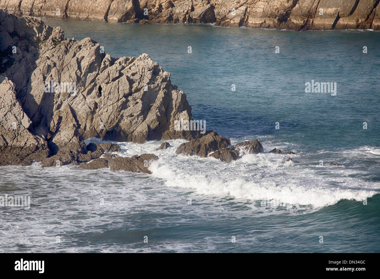coastal landscape with blue sea and beautiful cliffs Stock Photo - Alamy