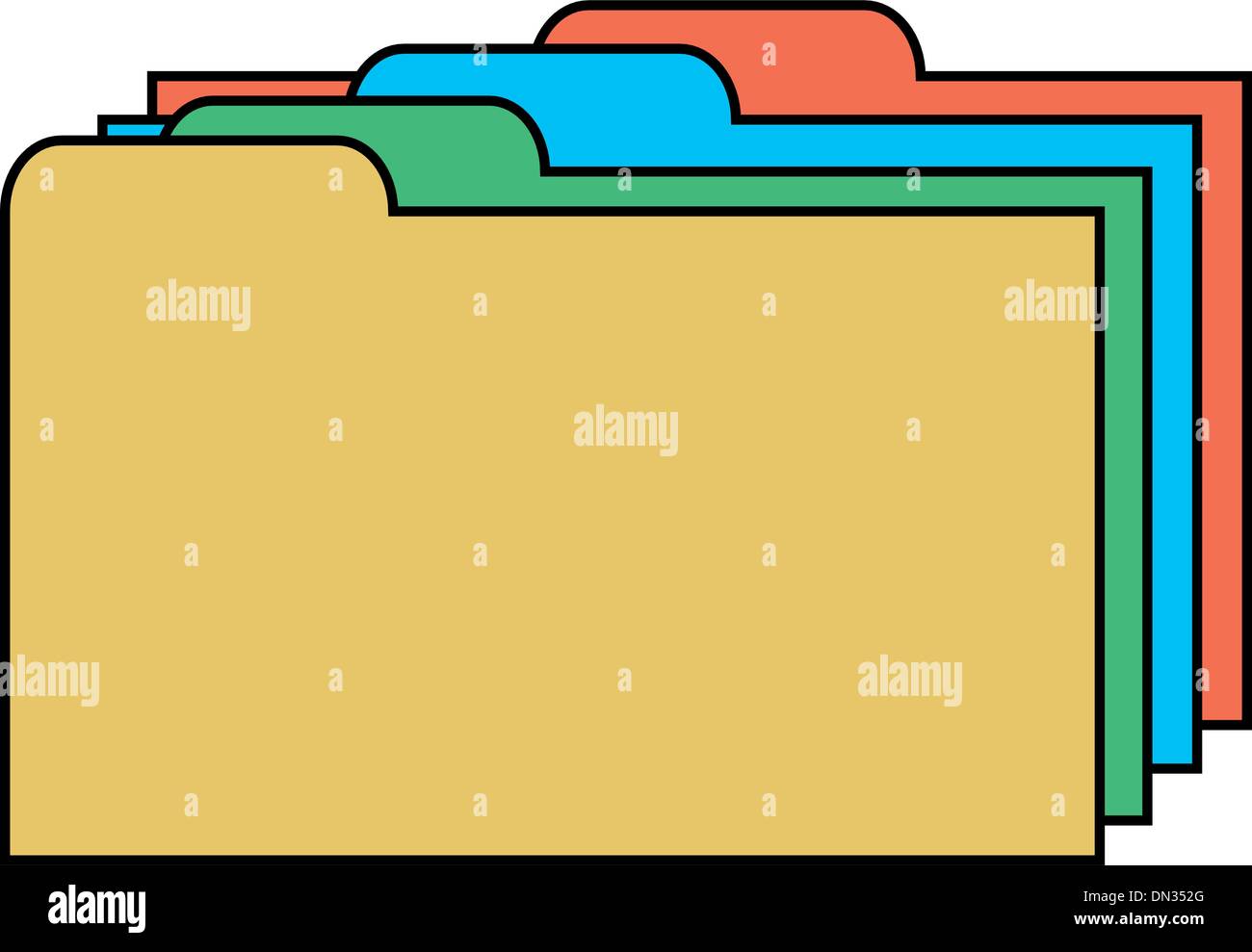Computer Folders On White Stock Vector Image & Art - Alamy