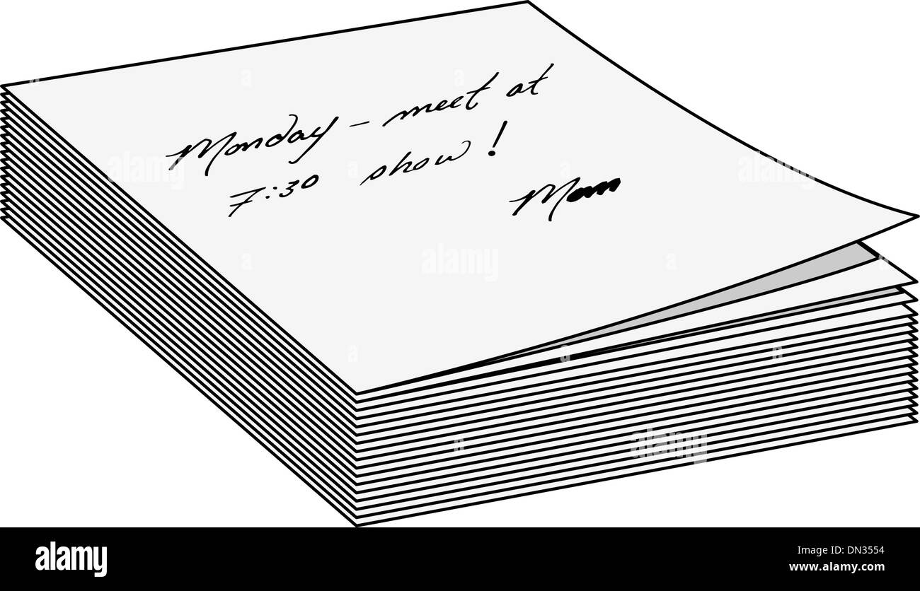 Blank note pad page Stock Vector Images - Alamy