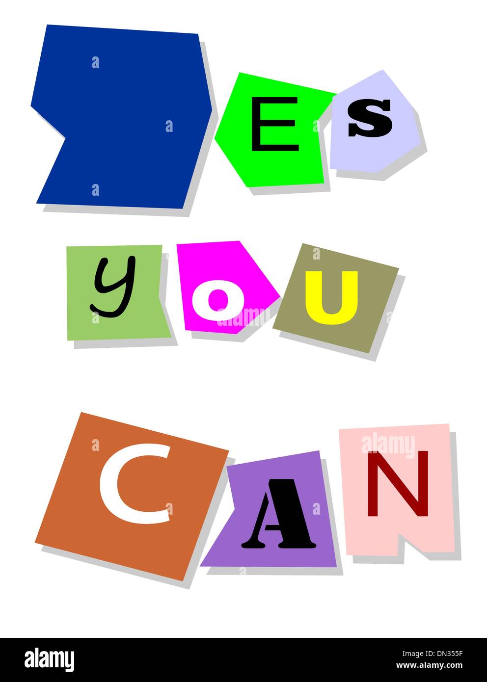 Yes can text concept Stock Vector Images - Alamy