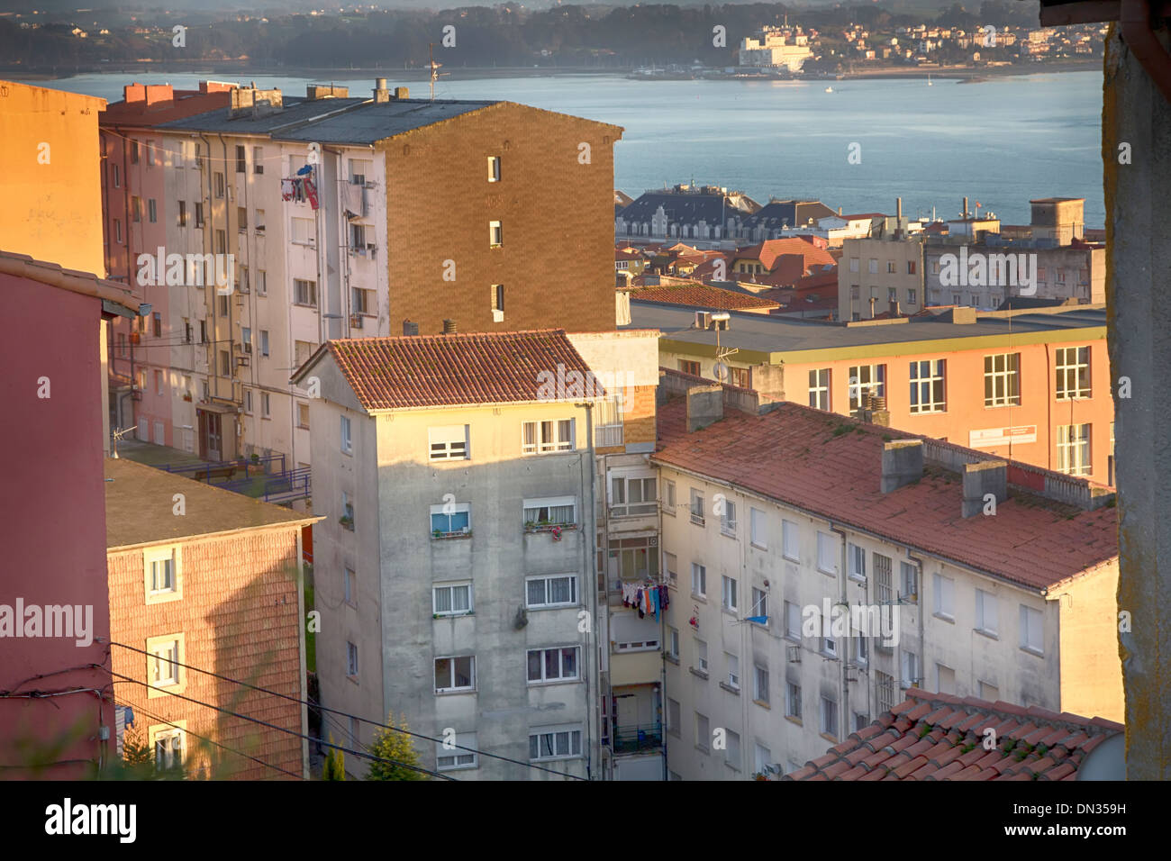 old houses in the city of Santander in Spain Stock Photo - Alamy