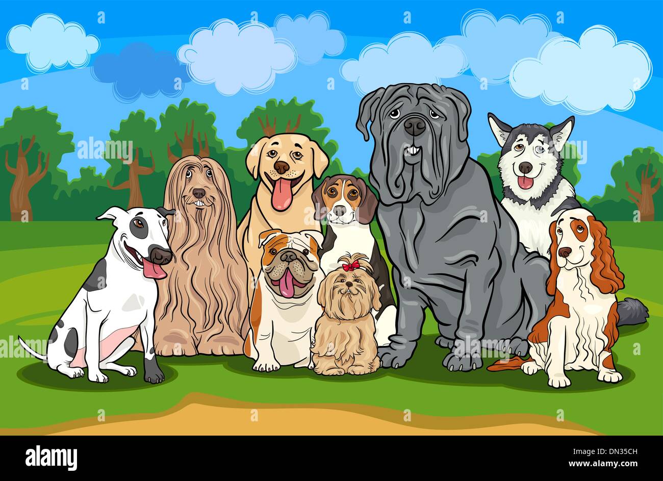 Group of cute small dogs Stock Vector Images - Alamy