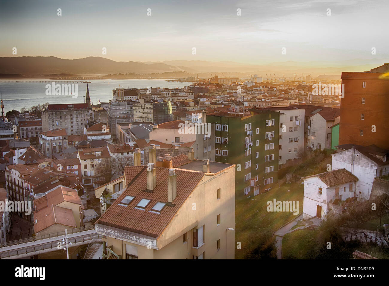 old houses in the city of Santander in Spain Stock Photo - Alamy