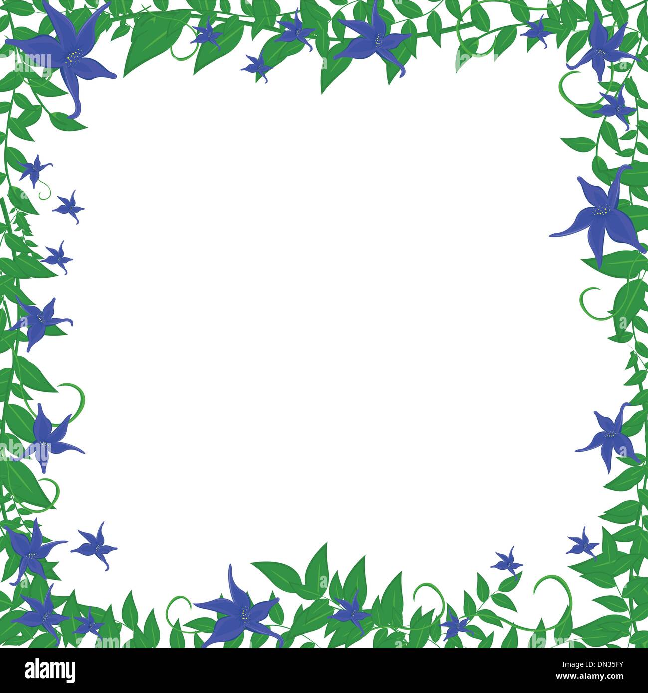 Blue flowers frame hi-res stock photography and images - Alamy