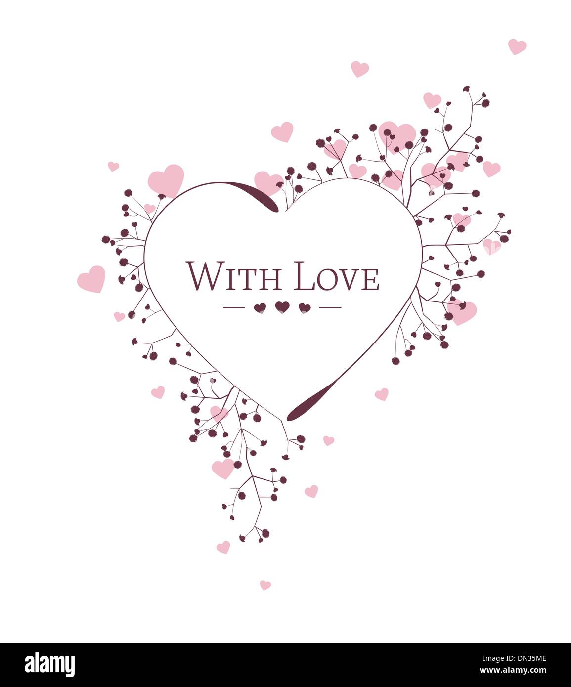 Heart cute floral frame Cut Out Stock Images & Pictures - Alamy