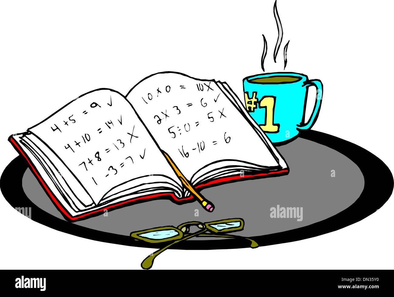 Notebook on wood background Stock Vector Images - Alamy