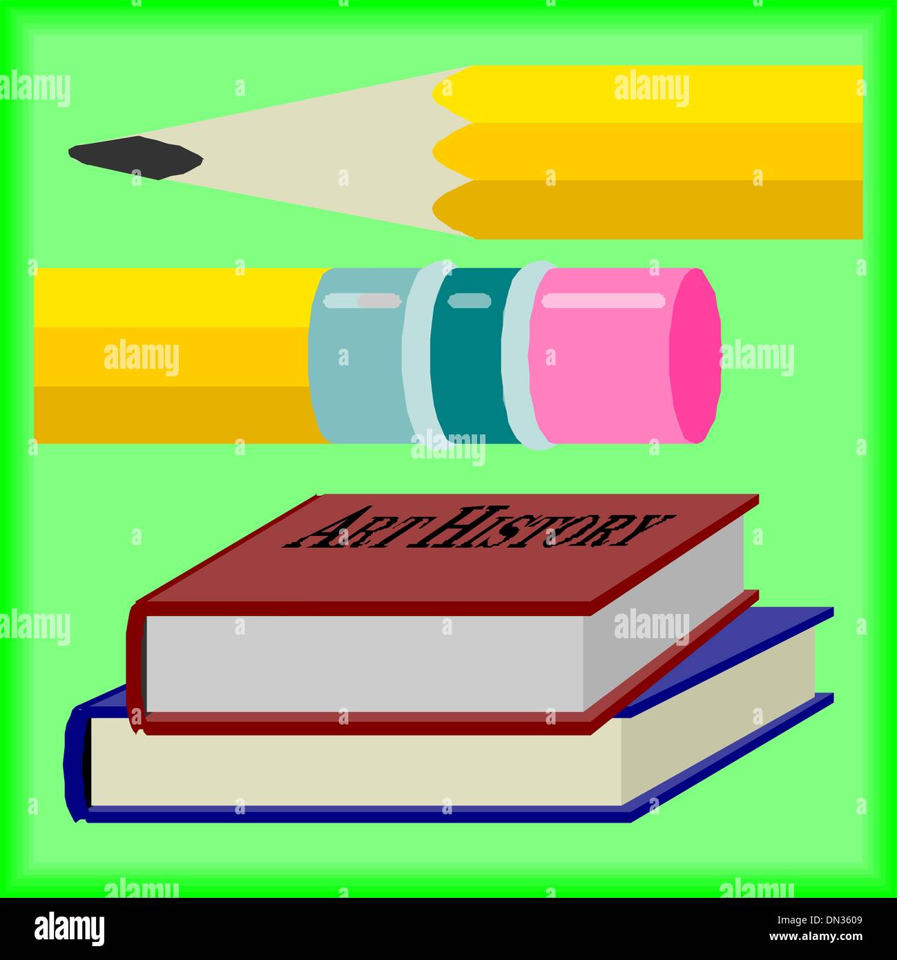 School books and pencil Stock Vector Image & Art - Alamy