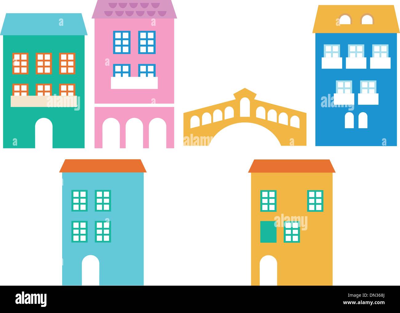 Old houses on street Stock Vector Images - Alamy