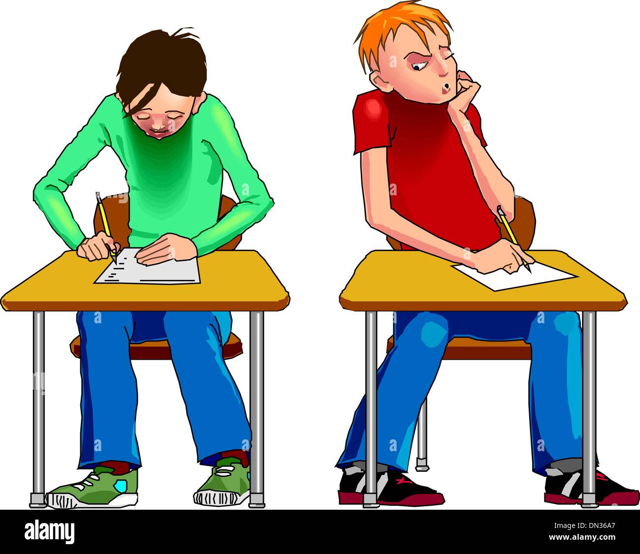 Students working Stock Vector Images - Alamy