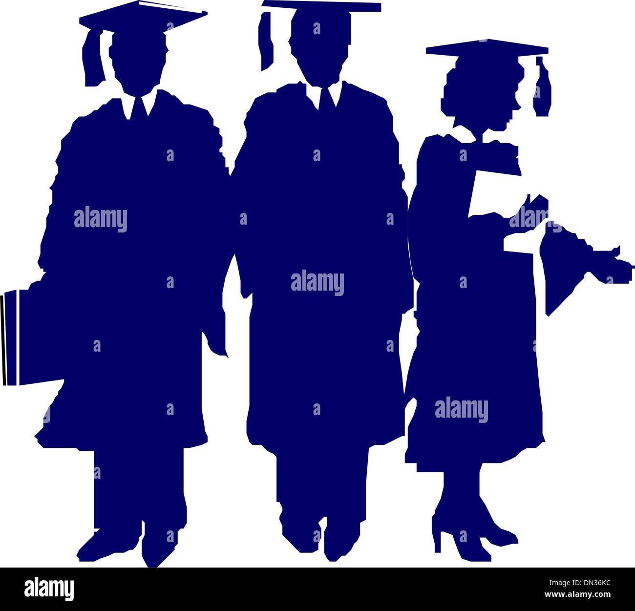 Smiling group of female graduates with gown hi-res stock photography ...