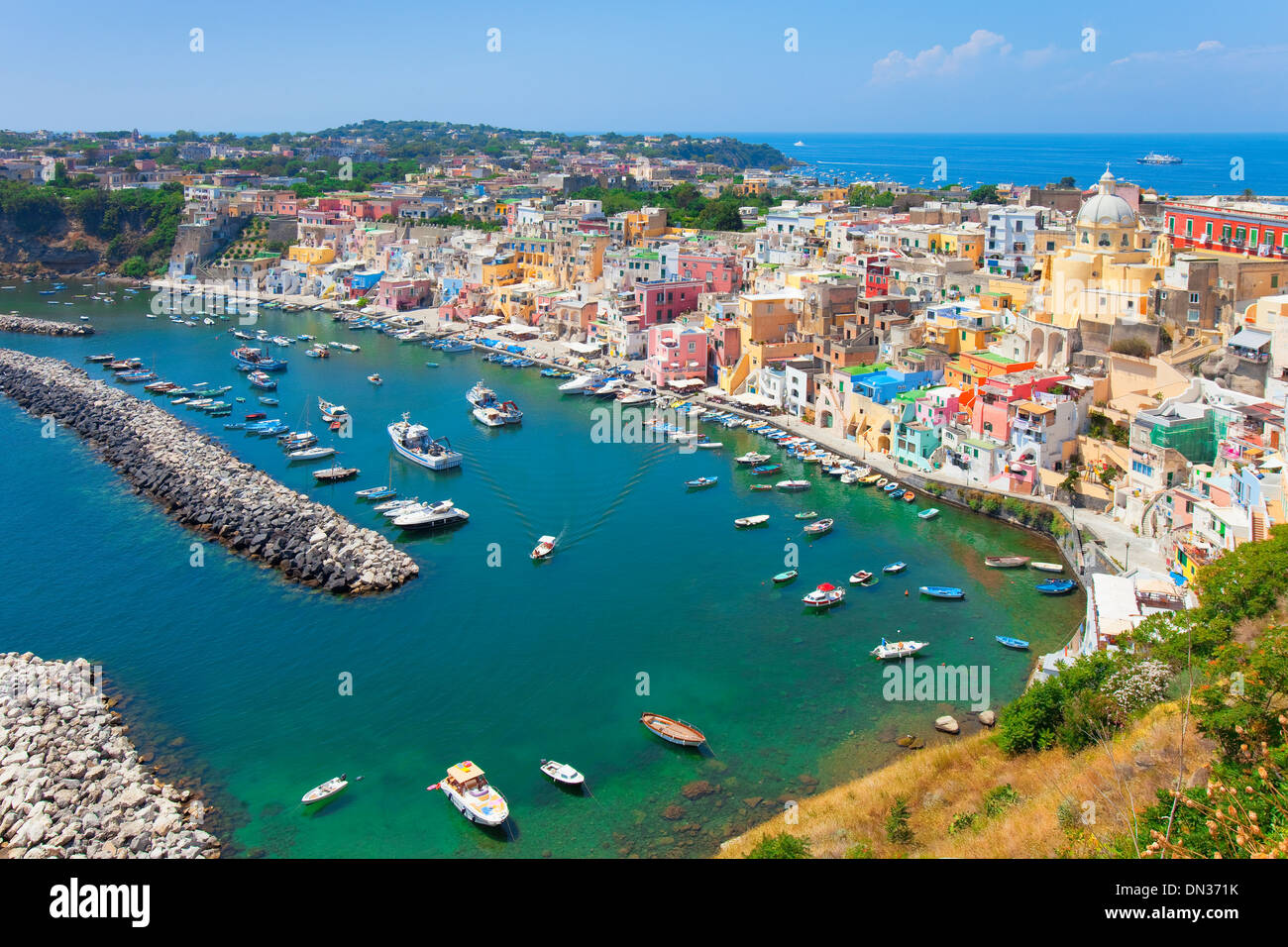 Marina Corricella, Procida Island, Bay of Naples, Campania, Italy Stock ...