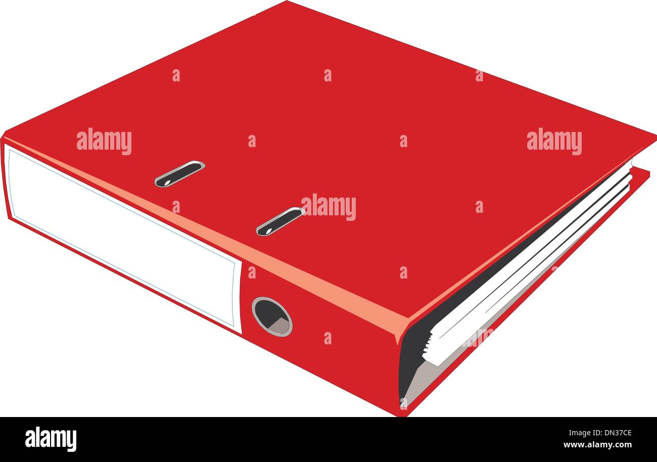 Office red folder isolated on the white background Stock Vector Image ...