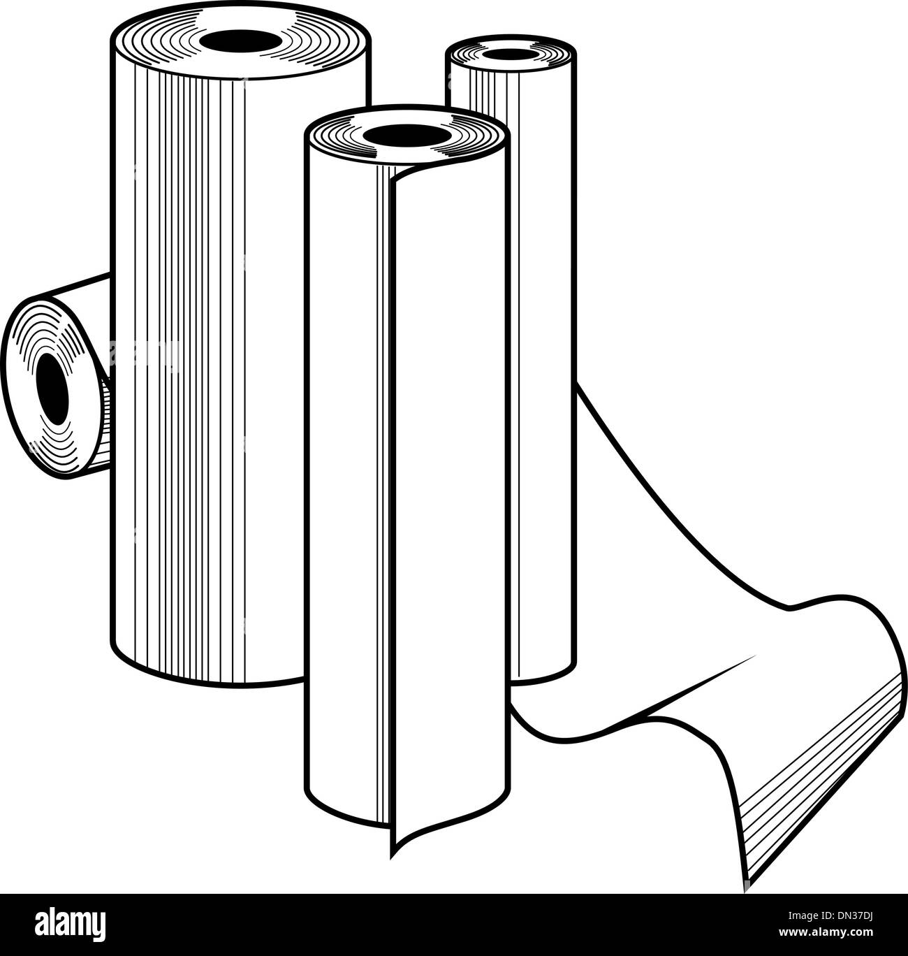 Roll paper vector vectors Black and White Stock Photos & Images - Alamy
