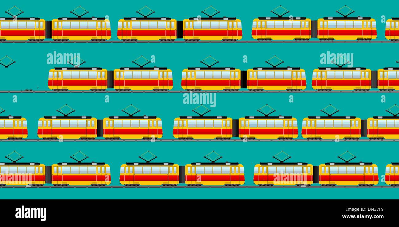 Vintage tram car pattern Stock Vector Image & Art - Alamy