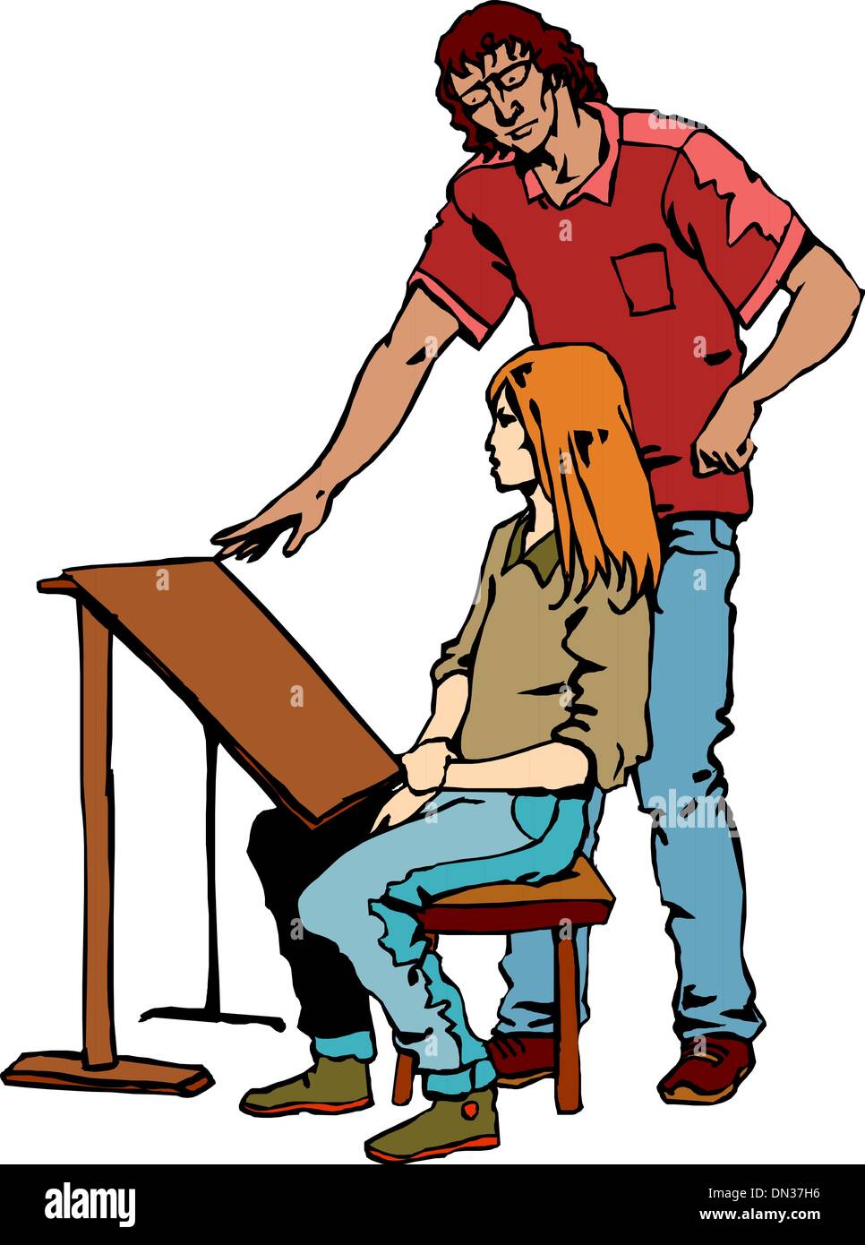 Classroom teacher students Stock Vector Images - Alamy