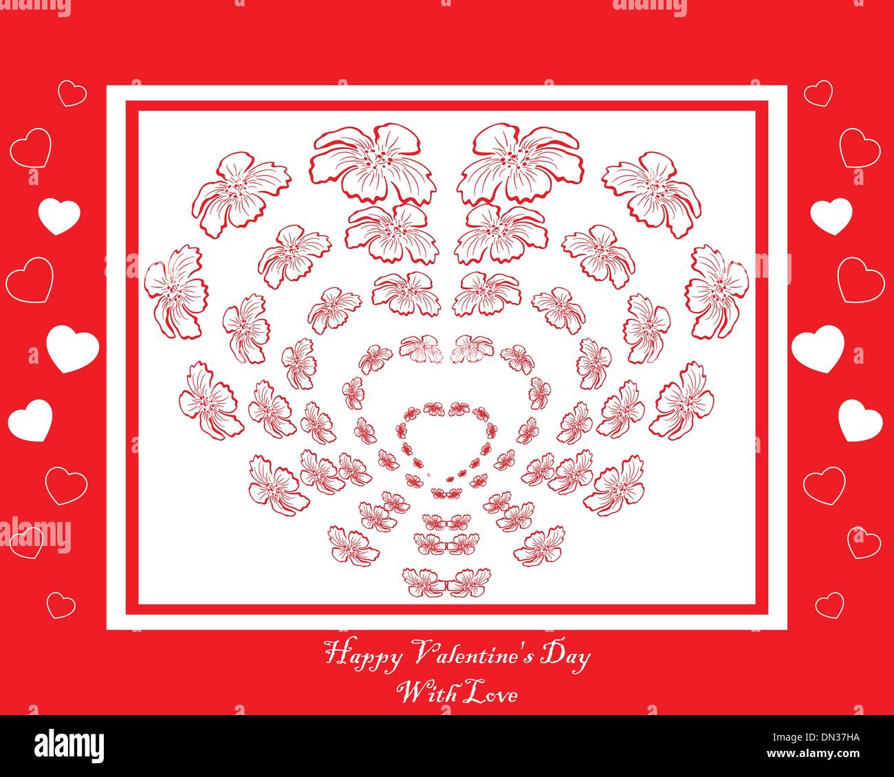 Flower outline heart Stock Vector Images - Alamy