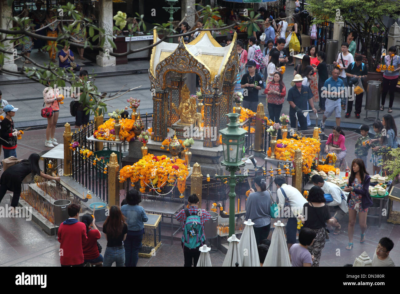Erawan Hindu god at Erawan hindu shrine in Bangkok , Thailand Stock ...