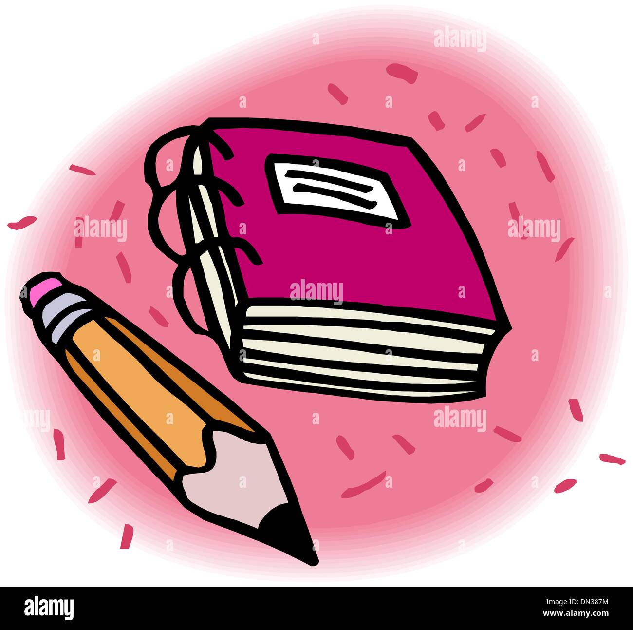 Vector notebook and pencil Stock Vector Image & Art - Alamy