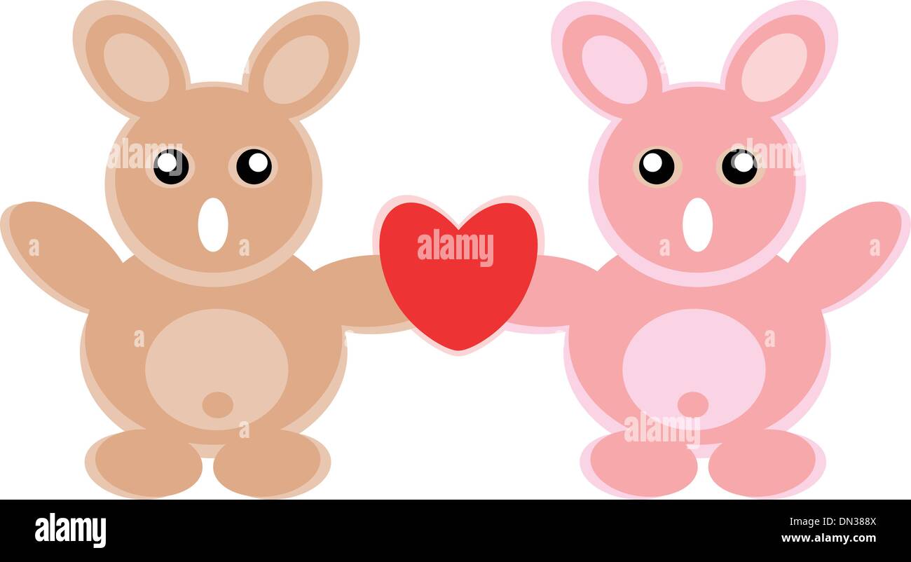 Cartoon illustration rabbit in love Stock Vector Images - Alamy