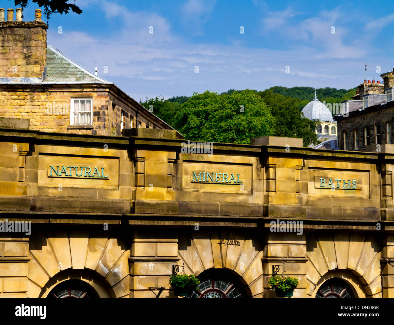 Traditional stone buildings in the centre of Buxton a spa town in the ...