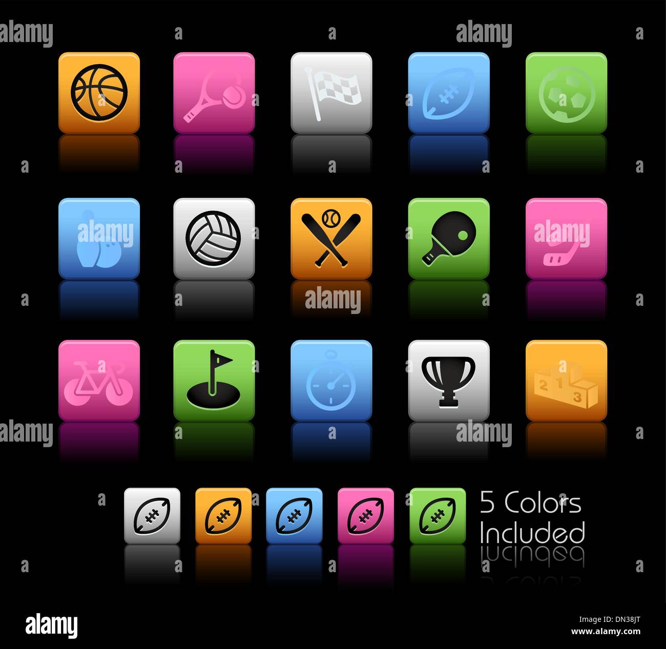 Sports Icons // Color Box Stock Vector Image & Art - Alamy