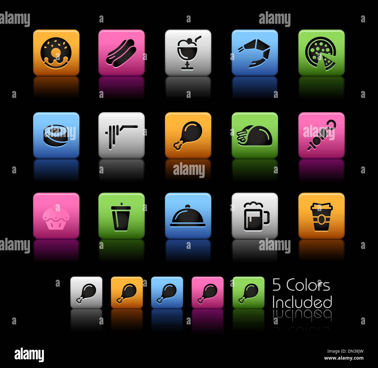 Japanese food icons set Stock Vector Images - Alamy