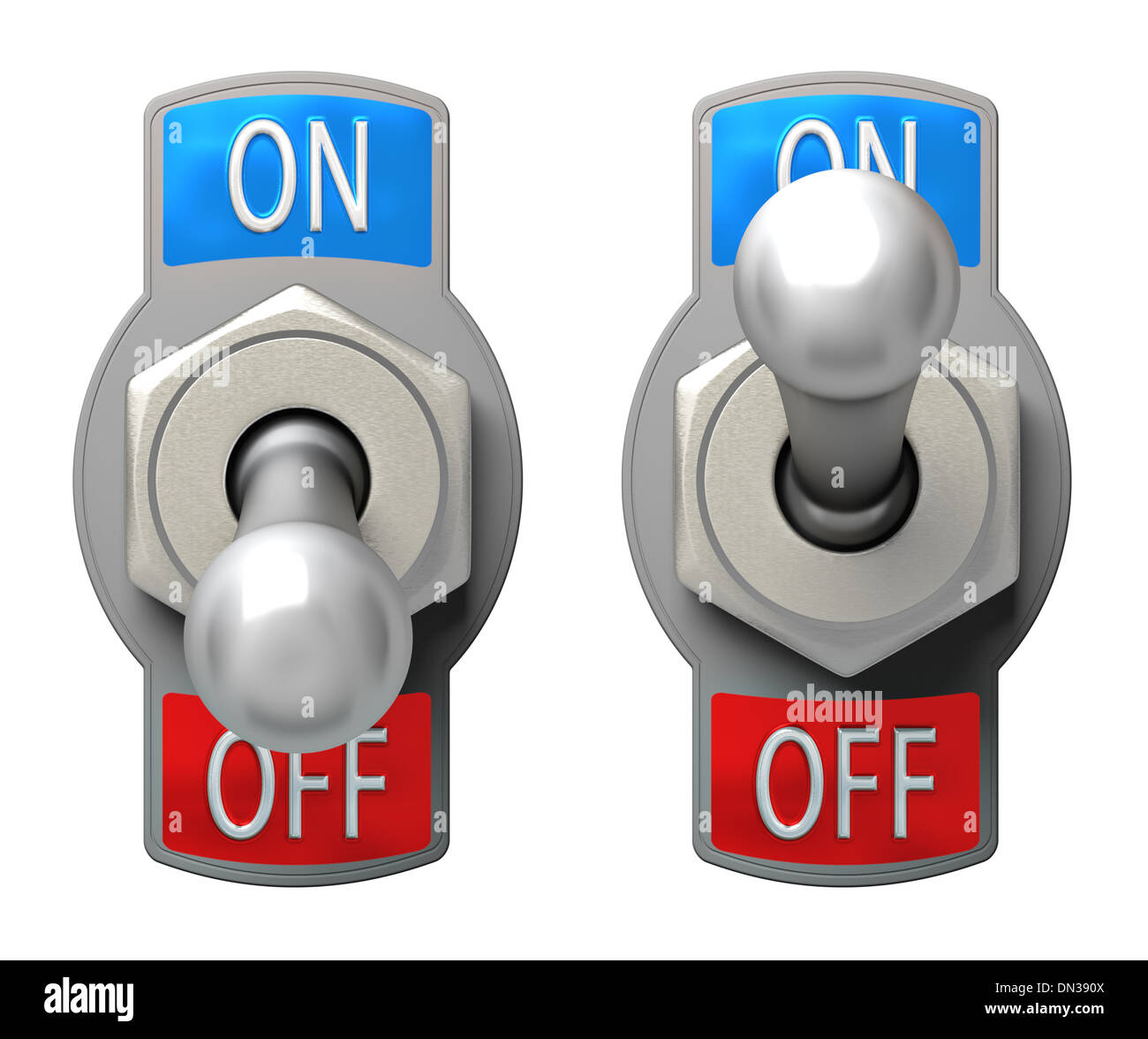 Toggle Switch set on white background Stock Photo - Alamy