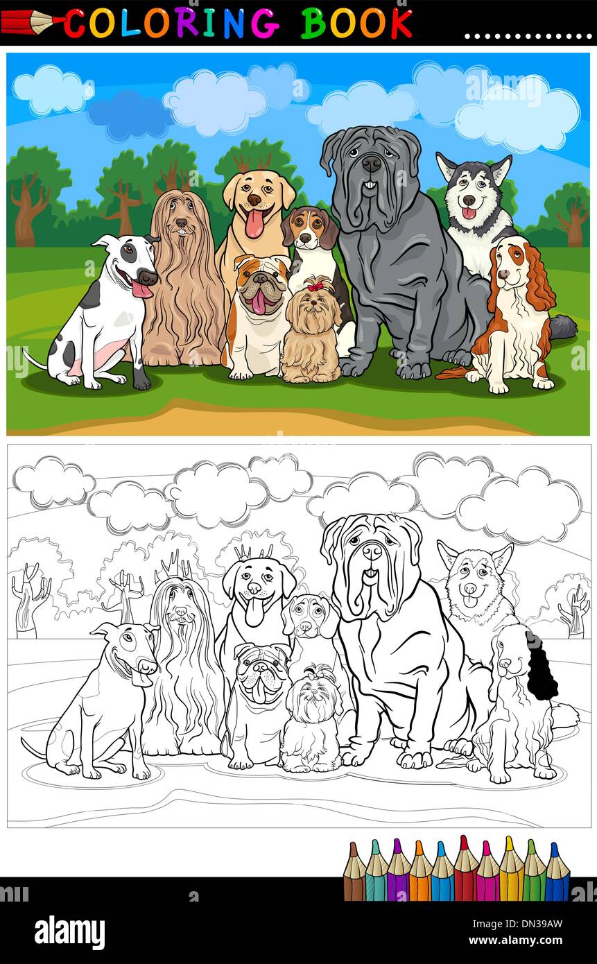 English bulldog dog cartoon coloring hi-res stock photography and ...