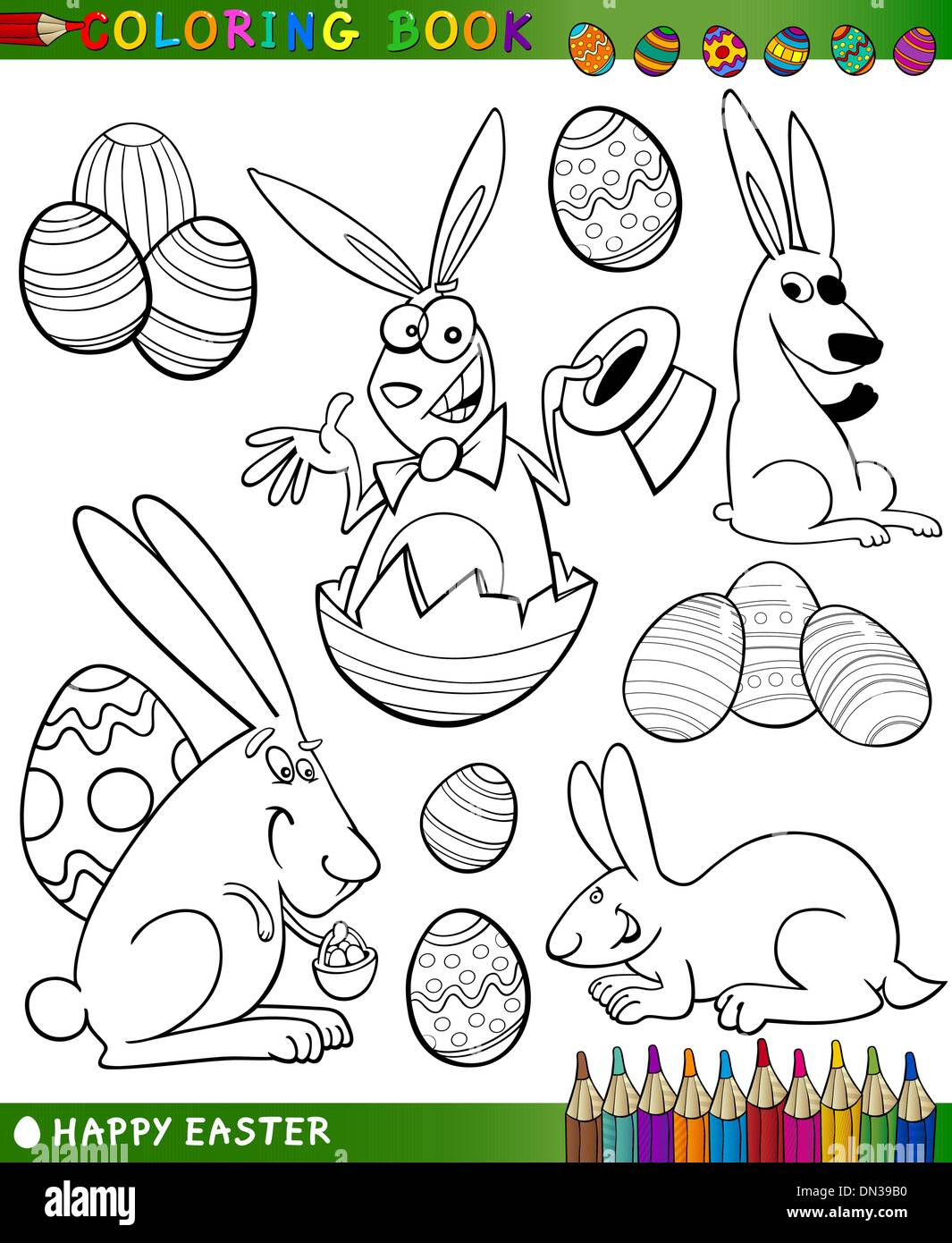 easter cartoon themes for coloring Stock Vector Image & Art - Alamy