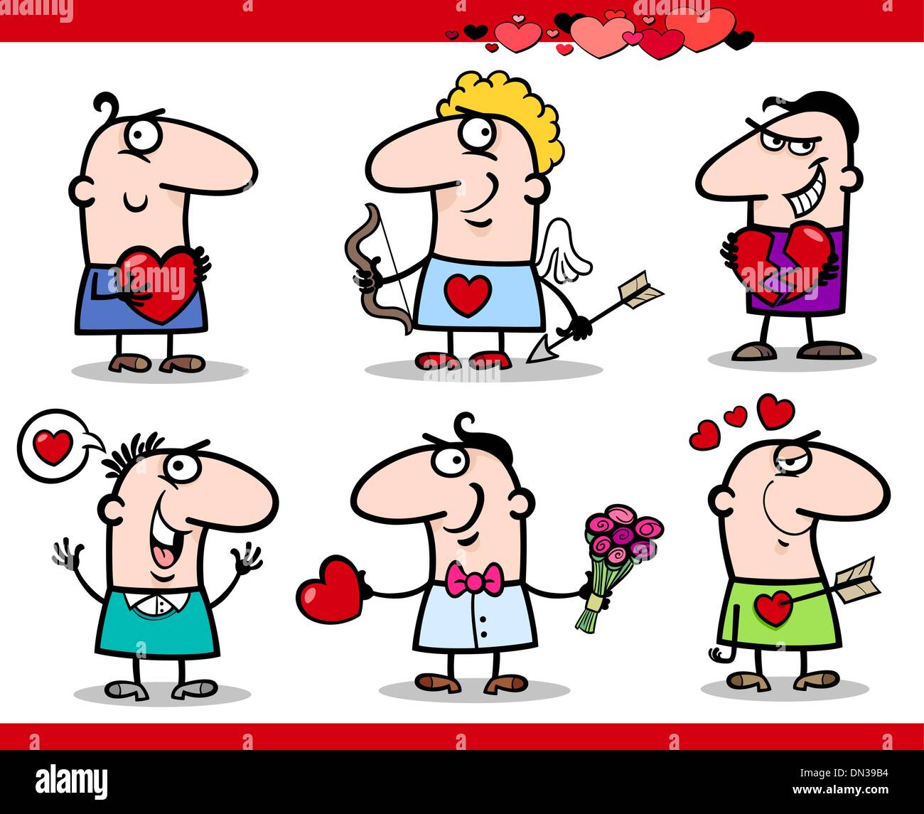 valentines day themes cartoon illustration Stock Vector Image & Art - Alamy