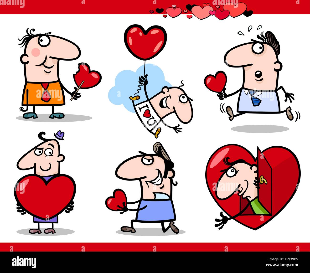 valentines day themes cartoon illustration Stock Vector Image & Art - Alamy