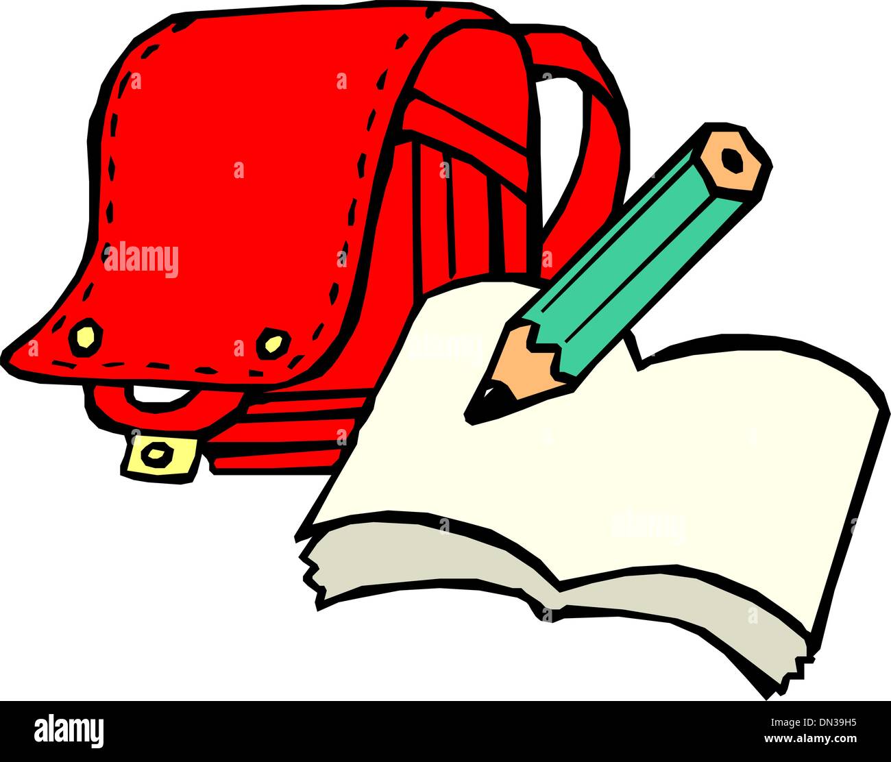 Notebook with pencil Stock Vector Images - Alamy