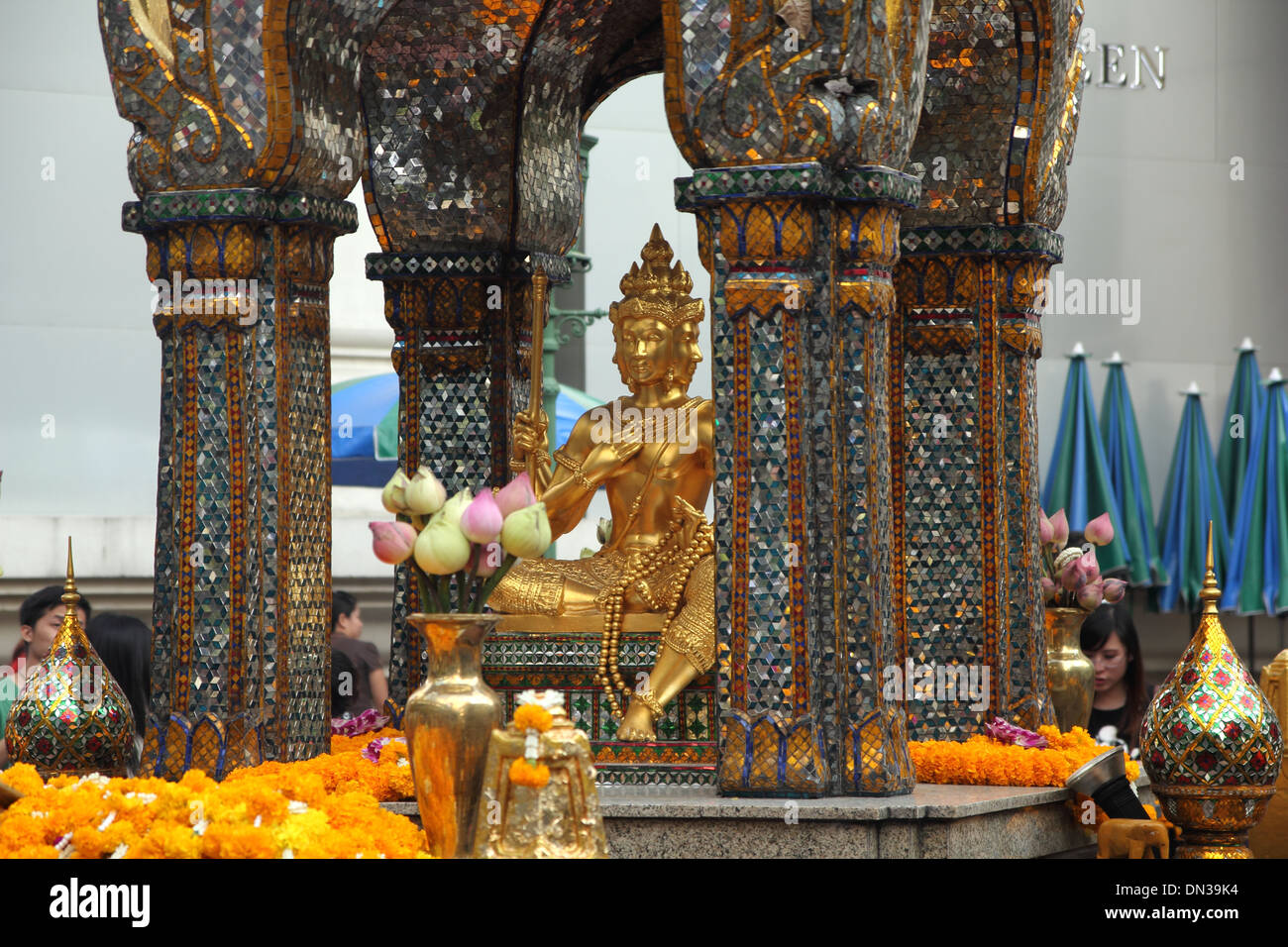 Erawan Hindu god at Erawan hindu shrine in Bangkok , Thailand Stock ...