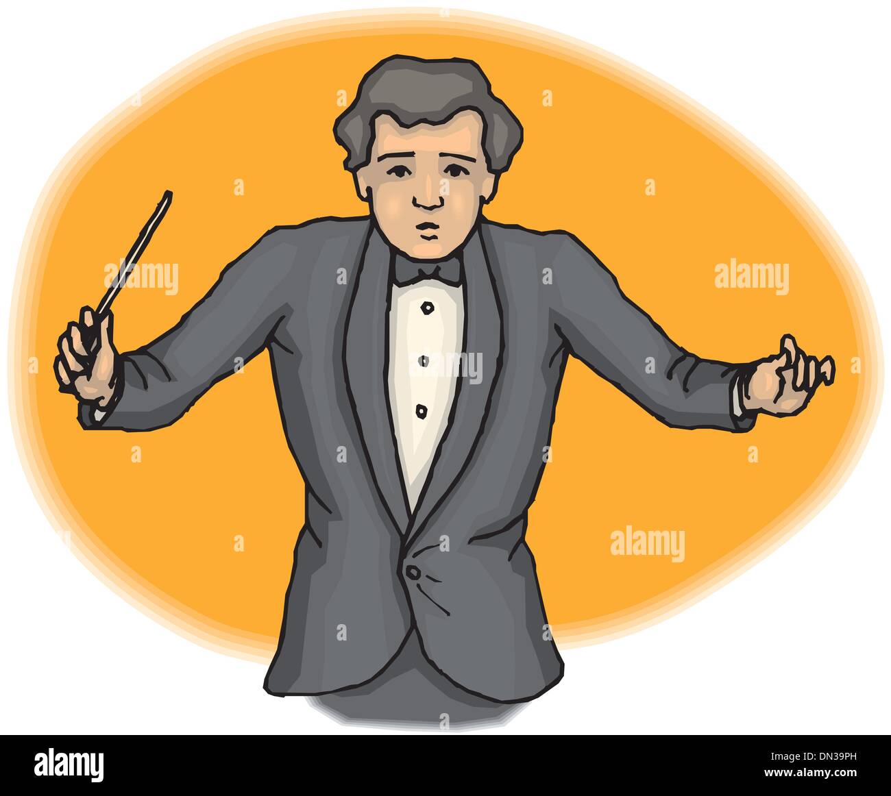 Music conductor silhouette Stock Vector Images - Alamy