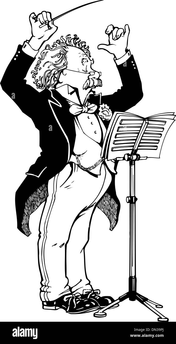 Orchestra Conductor Illustration Stock Photos & Orchestra Conductor ...