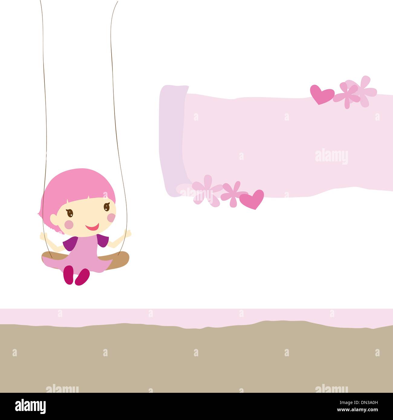 Cute girl on playground Stock Vector Images - Alamy