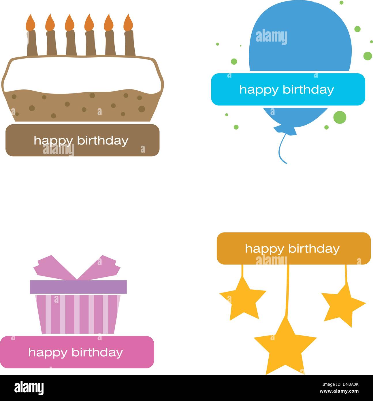happy birthday signs Stock Vector Image & Art - Alamy