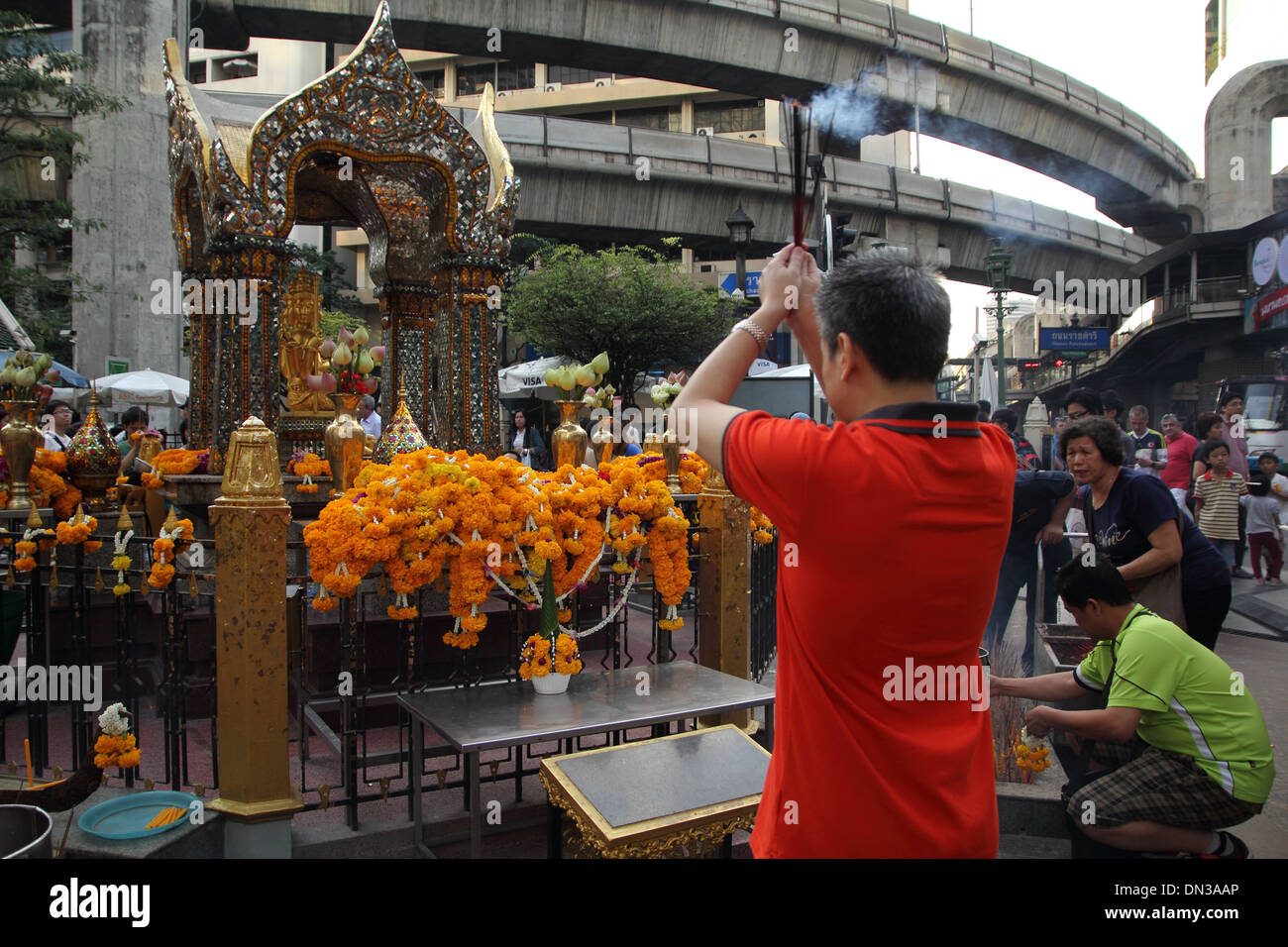 Erawan Hindu god at Erawan hindu shrine in Bangkok , Thailand Stock ...