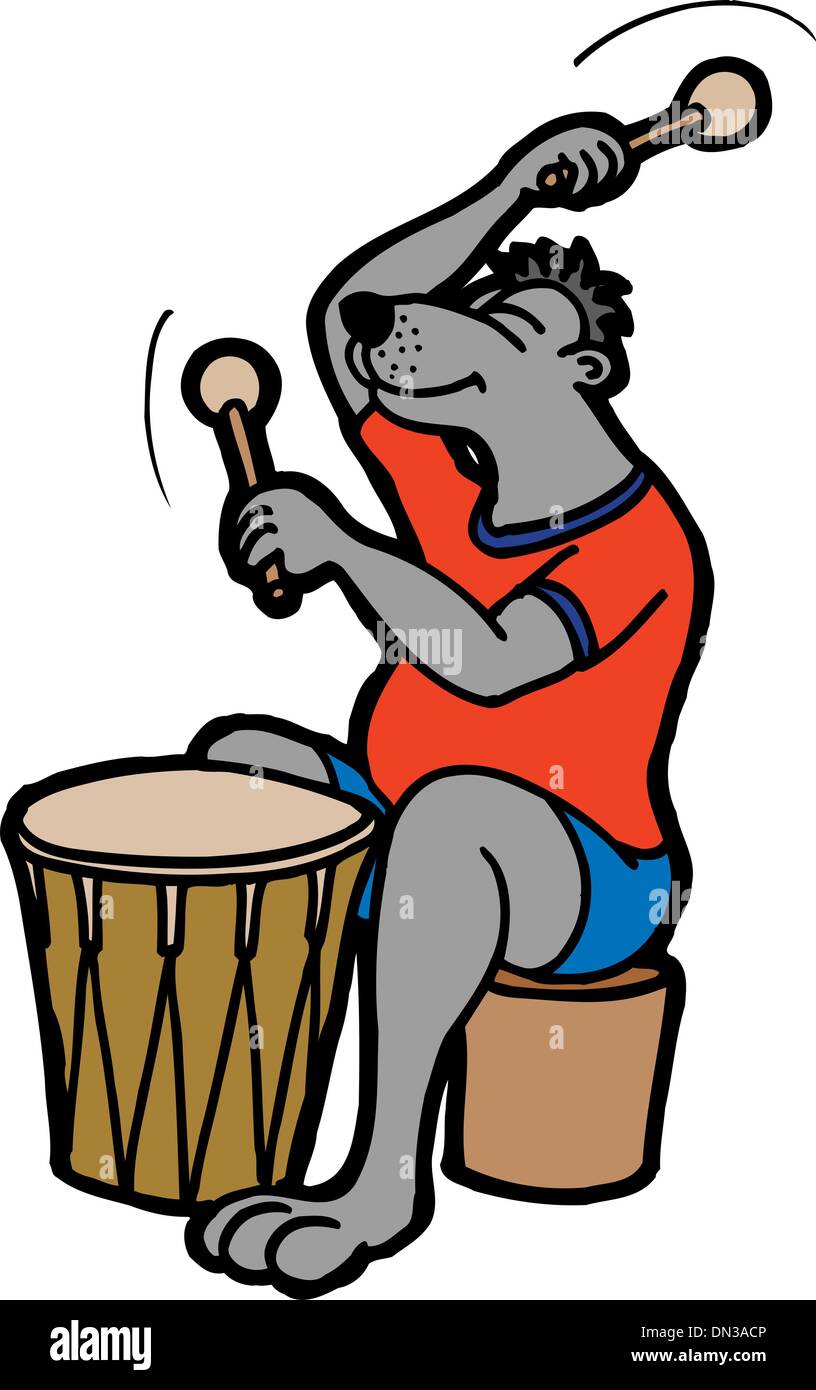 Musician playing tambourine Stock Vector Images - Alamy